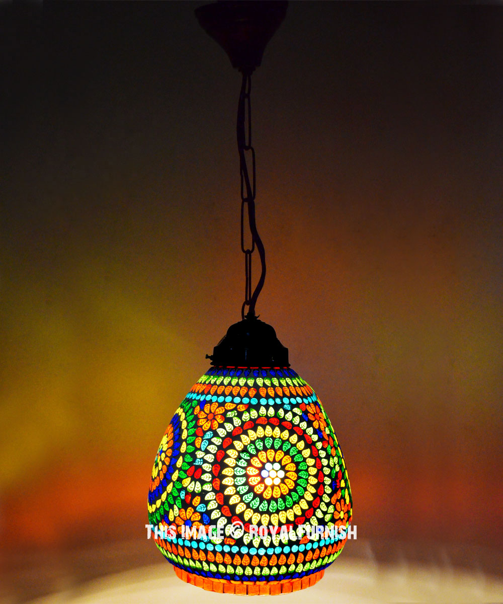 Turkish Mosaic Glass Ceiling Hanging Bell Pendant Light Lantern ... Turkish Mosaic Glass Ceiling Hanging Bell Pendant Light Lantern ...