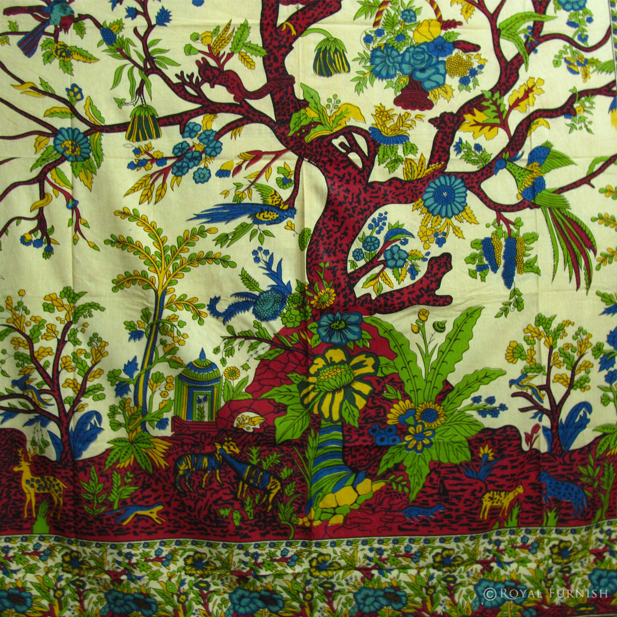 Queen Indian Green Tree of Life Hippie Tie Dye Dorm Decor Tapestry Wall ...