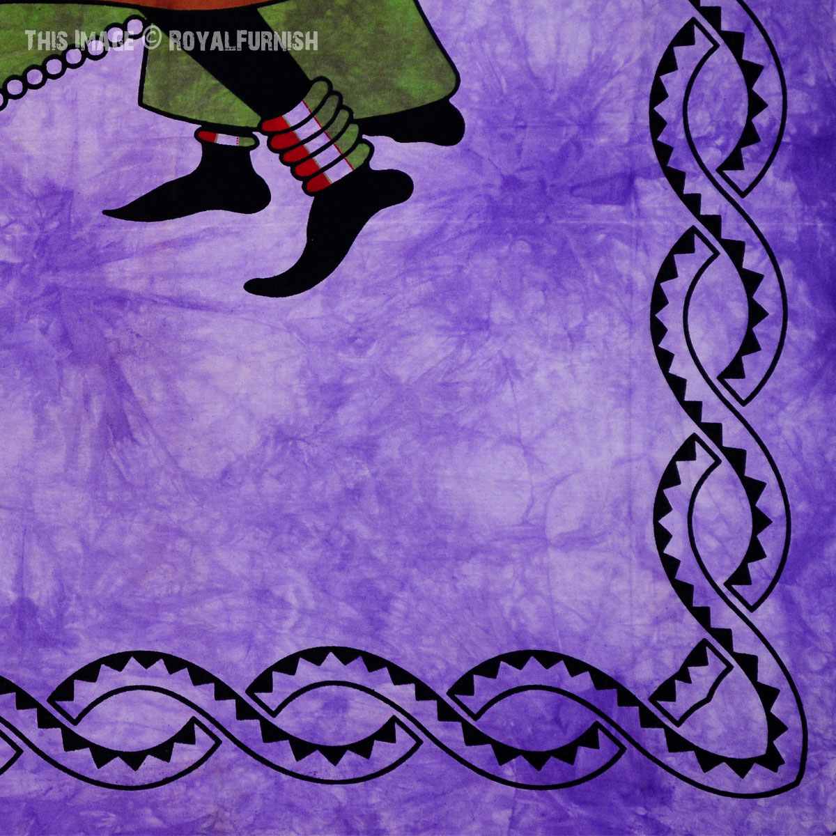 Indian Bohemian Tribal Life Indian Purple Wall Hanging & Coverlet ...