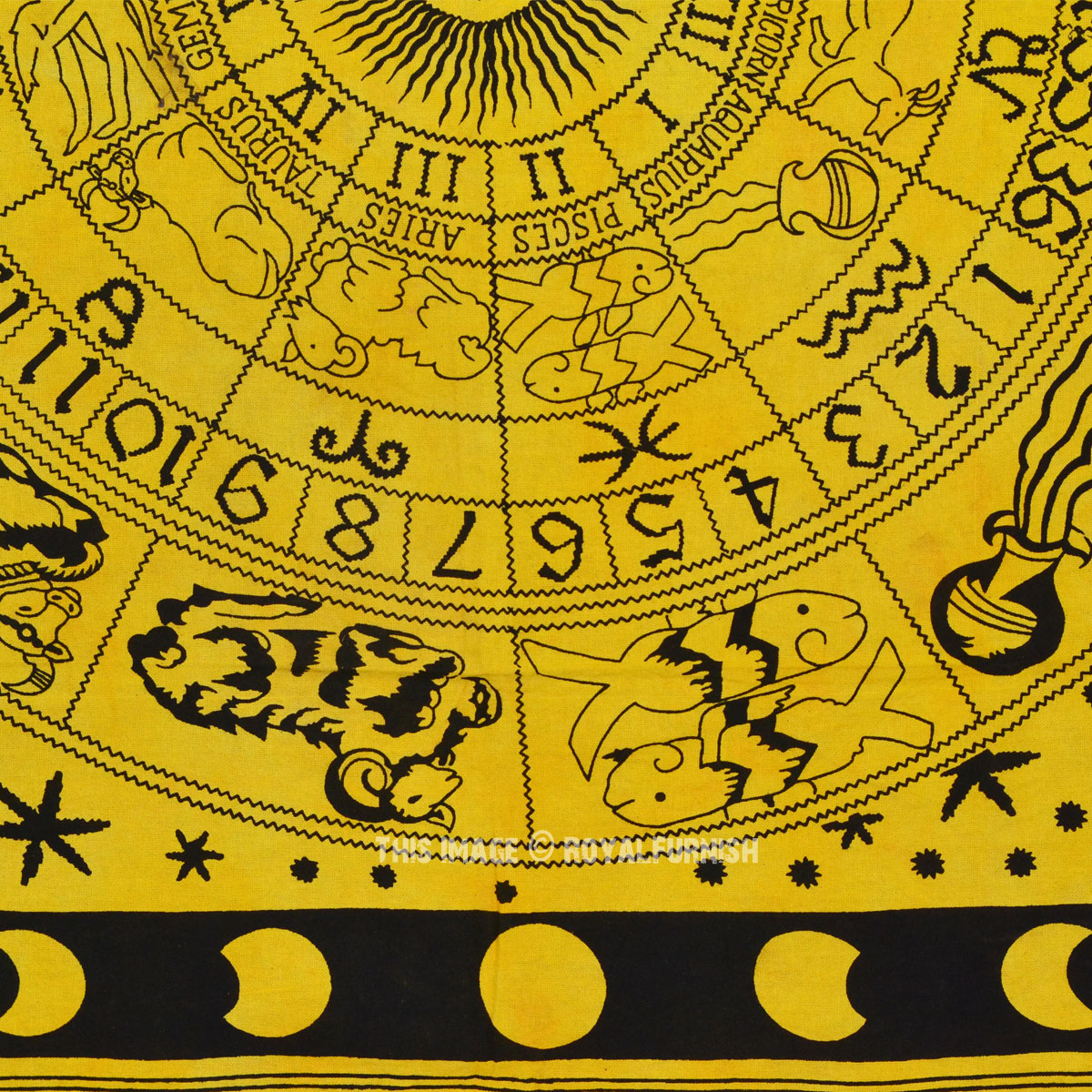 Yellow Twin Astrology Zodiac Horoscope Wall Tapestry Bedspread ...