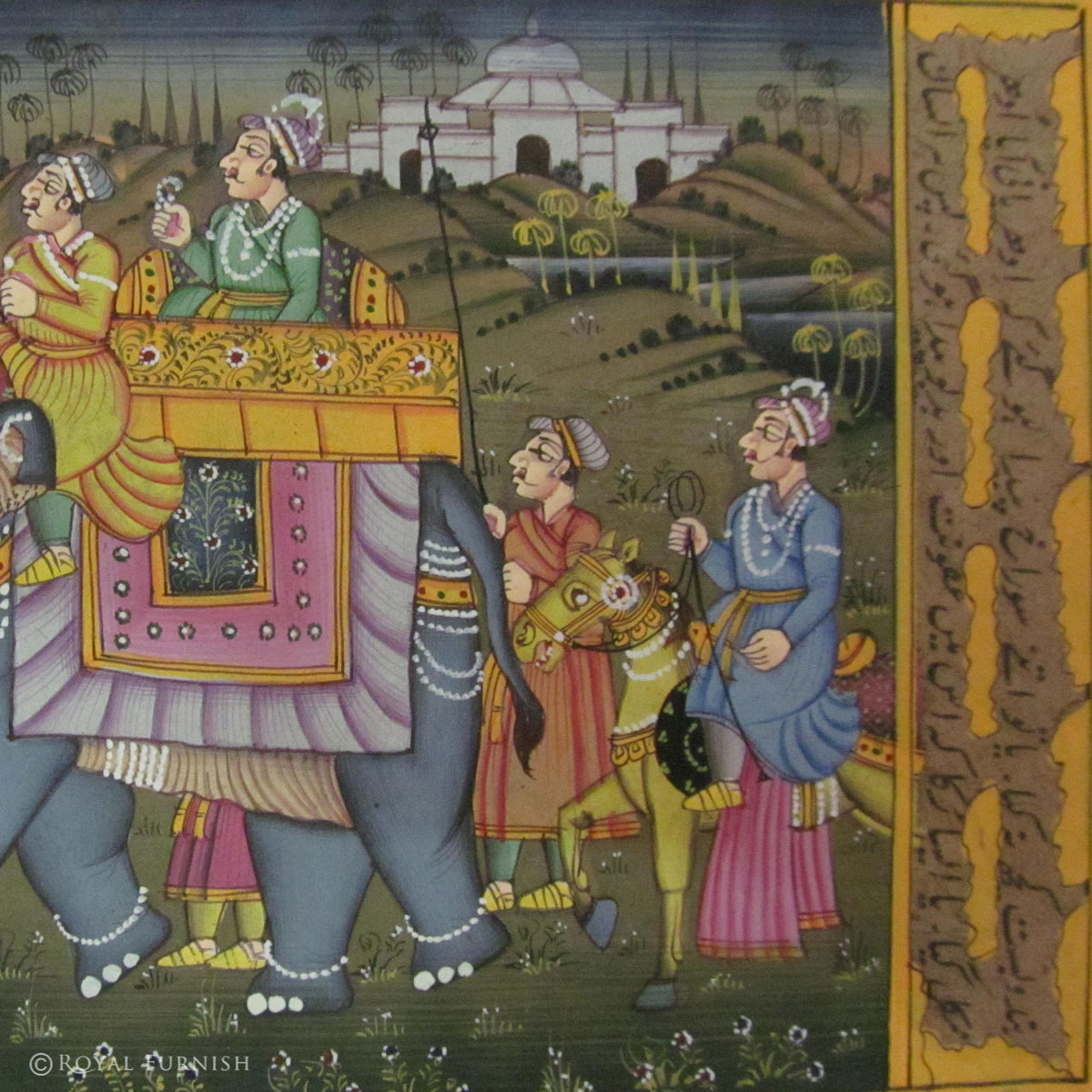 Indian Maharaja Procession Miniature Painting - RoyalFurnish.com