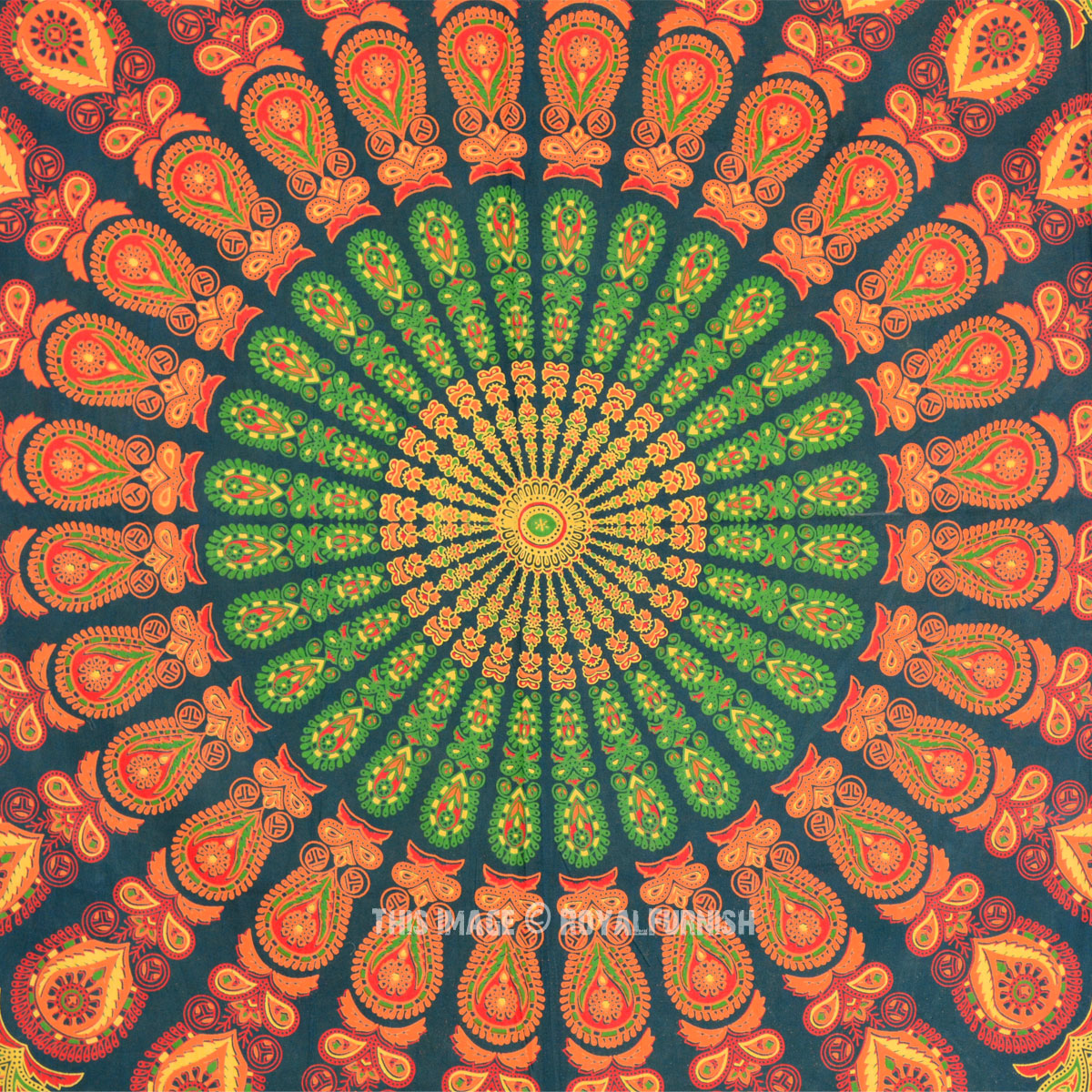 Indian Mandala Hippie Bohemian Tapestry Coverlet - RoyalFurnish.com