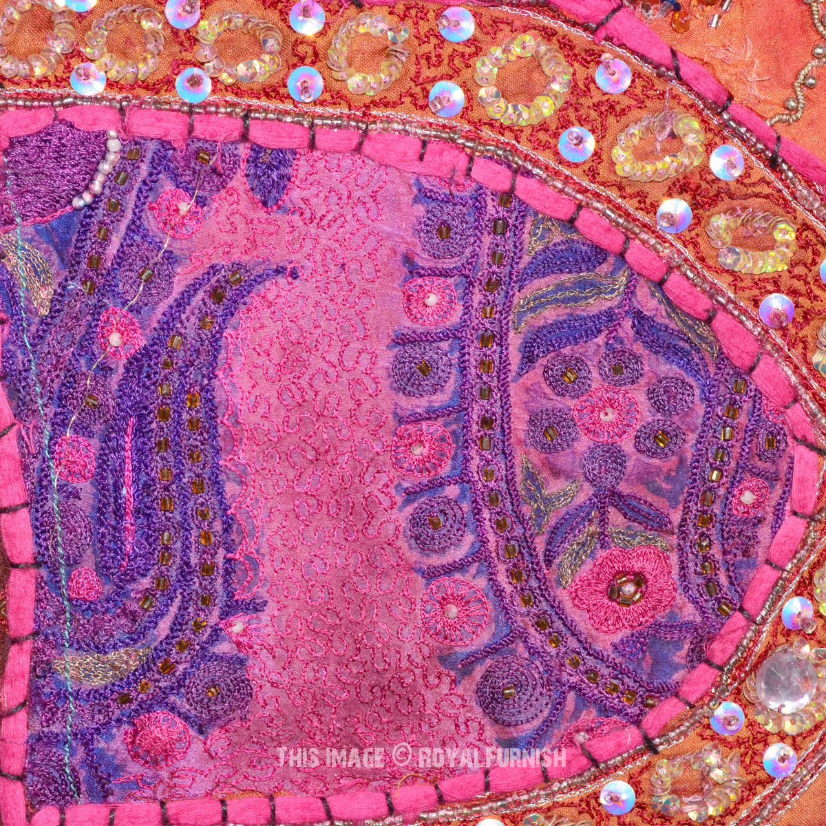 Pink Vintage Expensive Beads Work and Embroidered Tapestry Runner ...