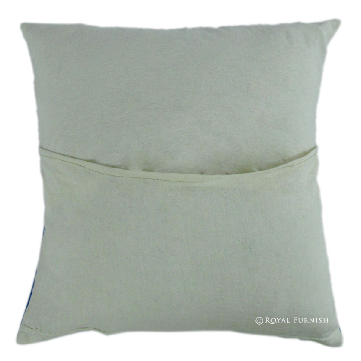 16x16" Inch Hand Block Cotton Floral Toss Pillow Sham - RoyalFurnish.com