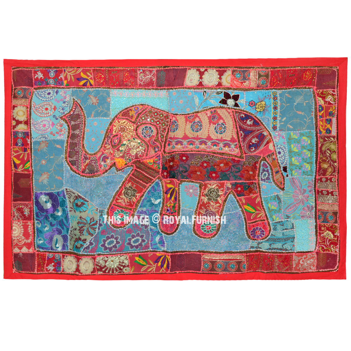 Oversize Indian Multi Patches Bohemian Elephant Tapestry Wall Hanging ...
