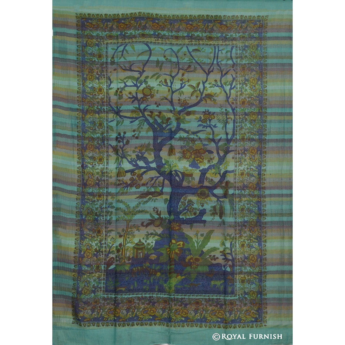 Green Tree Of Life Woven Hippie Tapestry Wall Hanging Decor Art ...