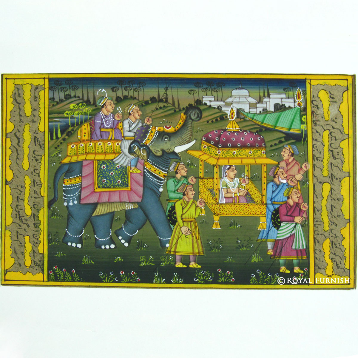 Rajasthani Traditional Mughal Procession Miniature Painting Wall Indian ...