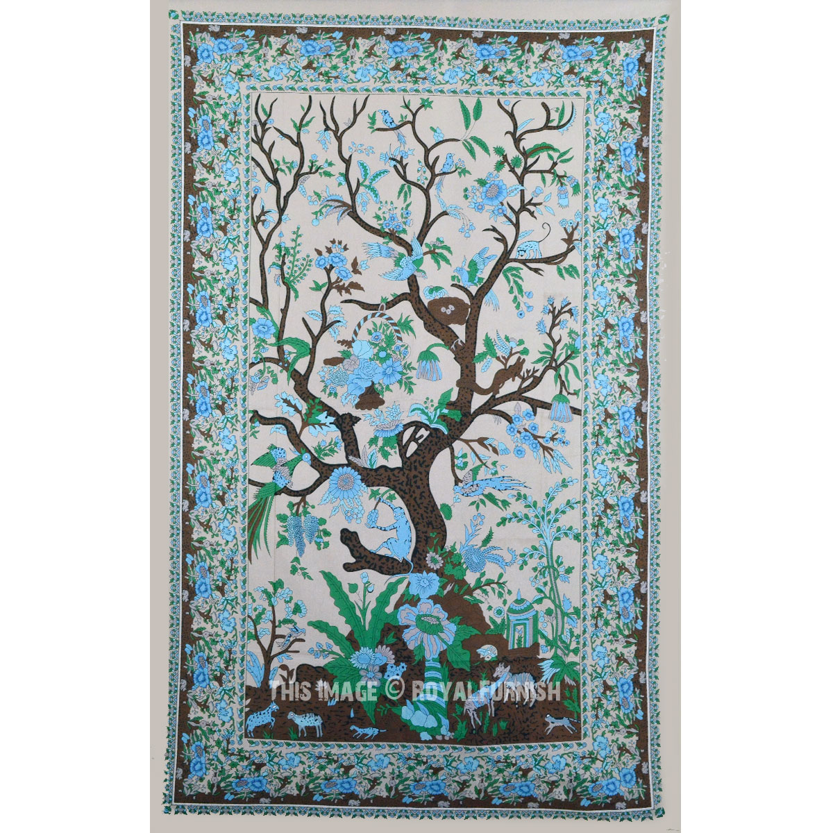 Multi Tree of Life Wall Tapestry - RoyalFurnish.com