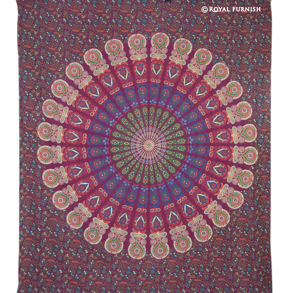 Multicolor Psychedelic Indian Mandala Hippie Bohemian Tapestry Wall ...