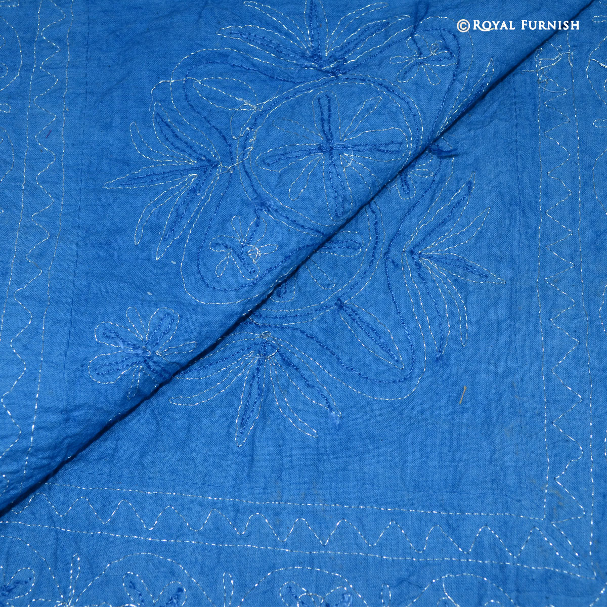 Queen Size Fine Ari Zari Indian Hand Embroidered Bedspread Bedding ...