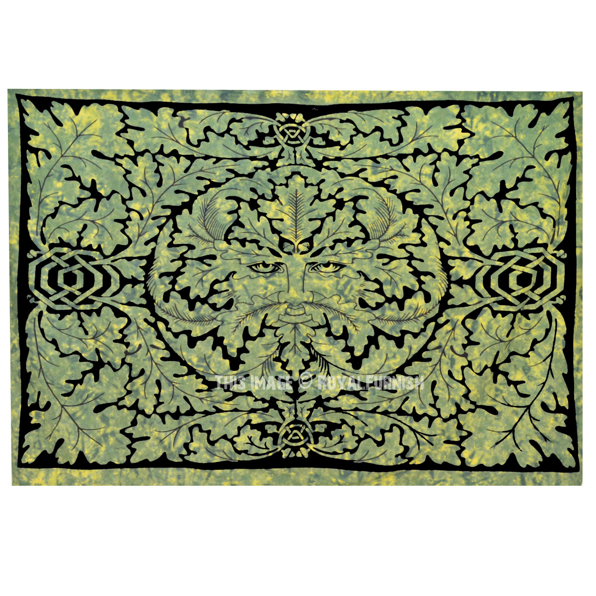 Small Green Man Tapestry Wall Hanging, Indian Hippie Bedding ...