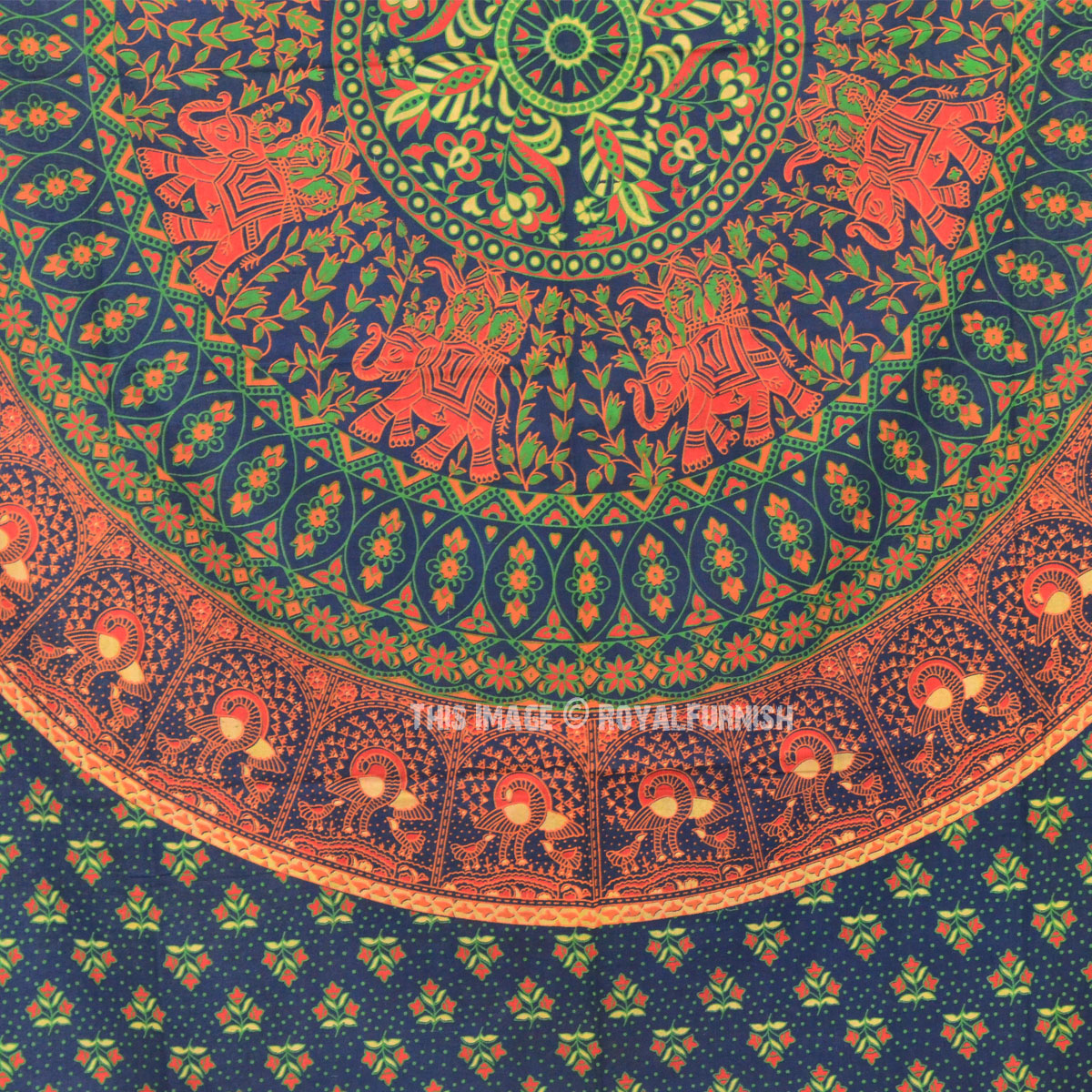 Small Green Psychedelic Bohemian Pattern Mandala Wall Tapestry, Hippie ...