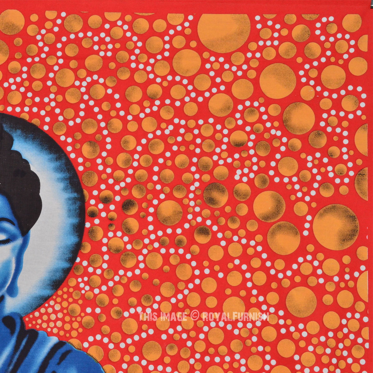 Red Small Batik Buddha Buddhist Tapestry, Wall Hanging - RoyalFurnish.com