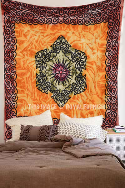 Queen Multi Tie Dye Celtic Knot Diamond Tapestry Wall Hanging ...