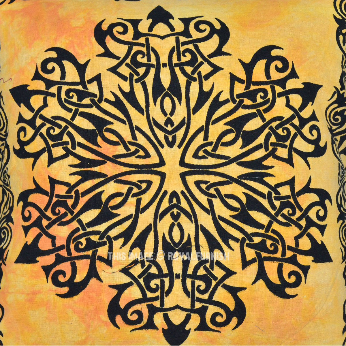 Yellow Decorative & Accent Celtic Knot Pillow Cover - RoyalFurnish.com