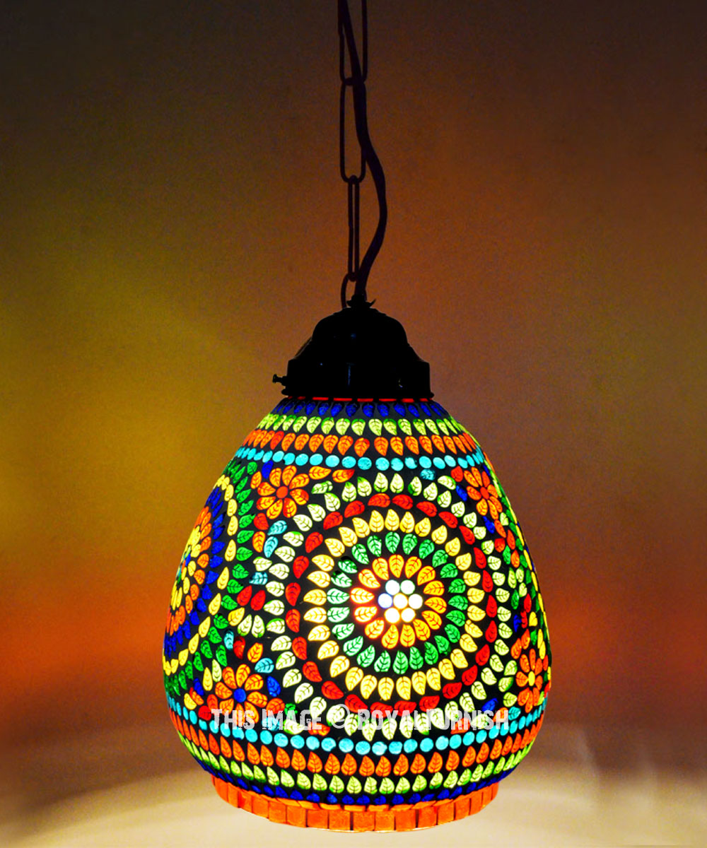 Turkish Mosaic Glass Ceiling Hanging Bell Pendant Light Lantern ... Turkish Mosaic Glass Ceiling Hanging Bell Pendant Light Lantern ...