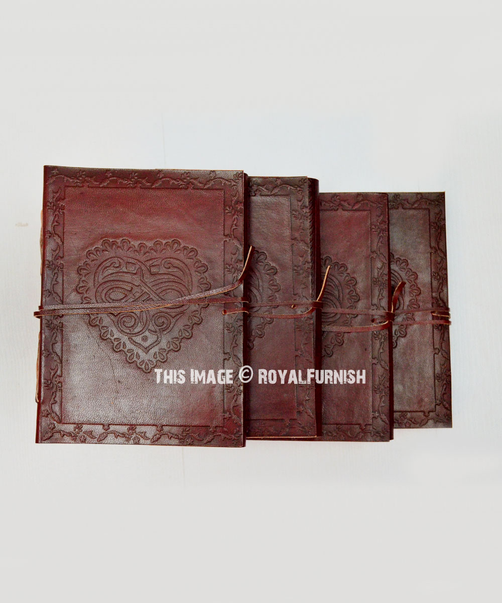 Heart Shape Love Leather Journal Travel Diary Notebook - RoyalFurnish.com
