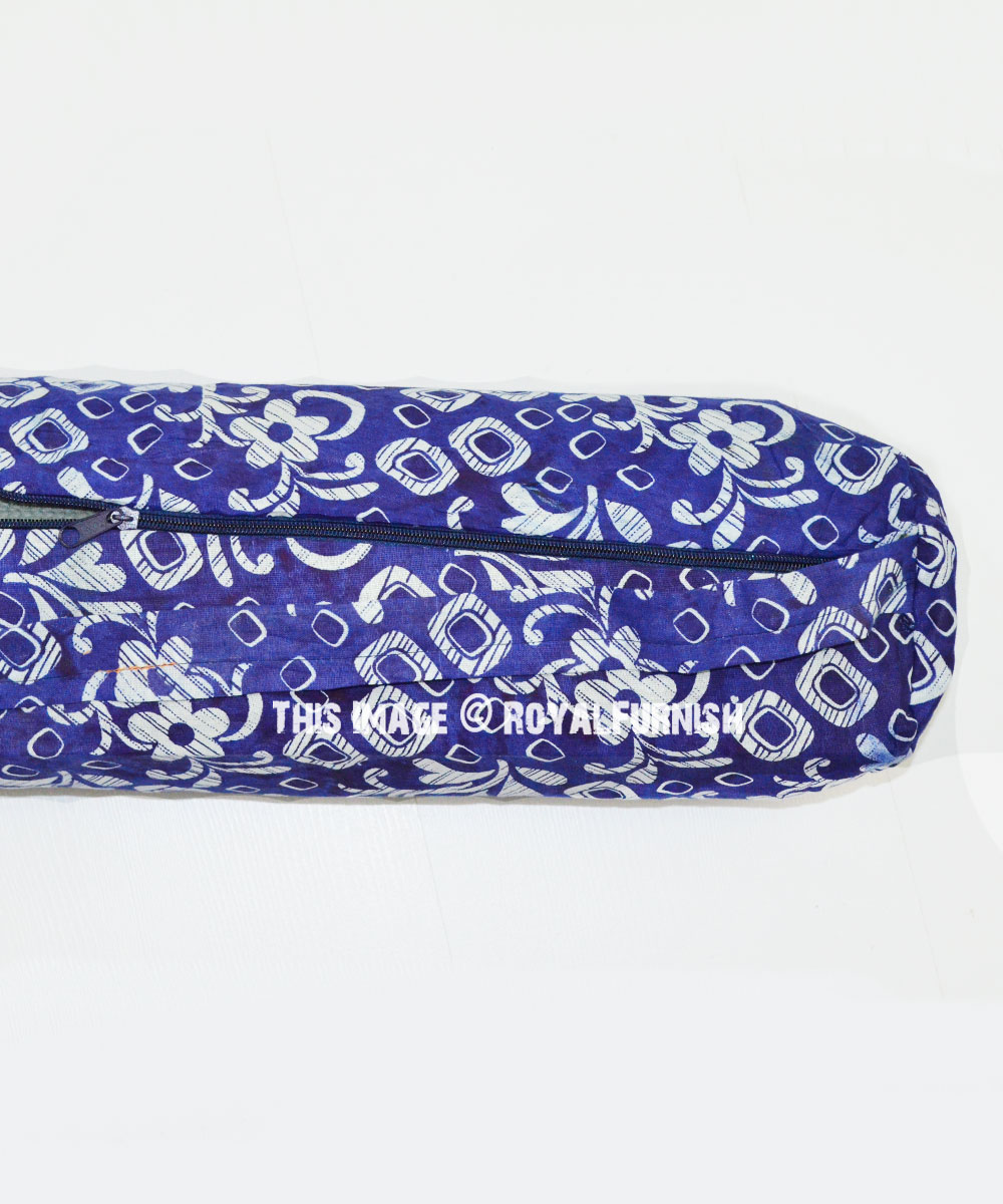 Blue Colorful Floral Printed Cotton Bohemian Yoga Mat Bag ...