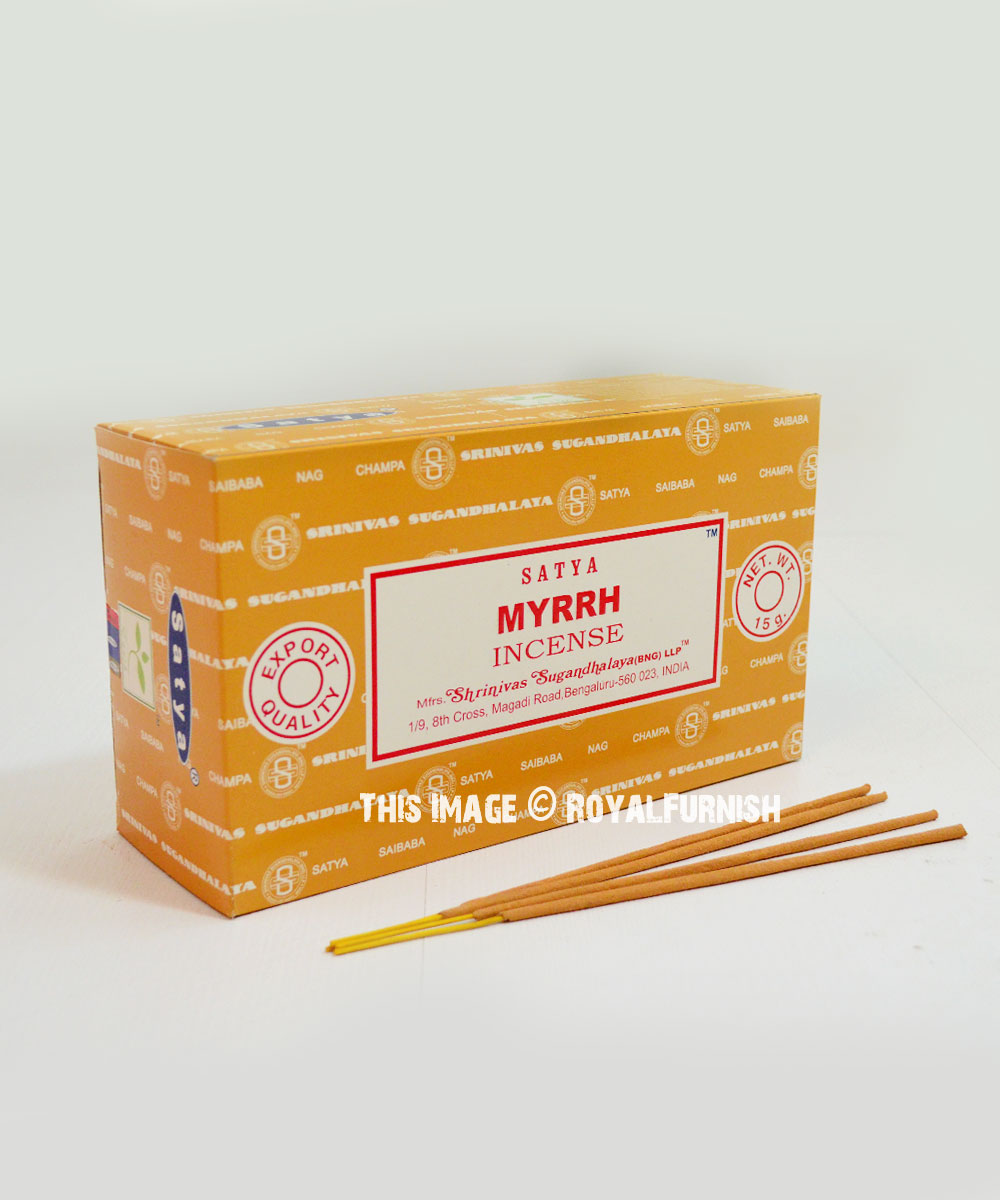 Satya Myrrh Incense Sticks 180 Gram - Set of 12 Boxes of 15 Gram ...