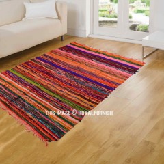 Multicolored Boho Cotton Chindi Rug & Rag Rugs - Royal Furnish