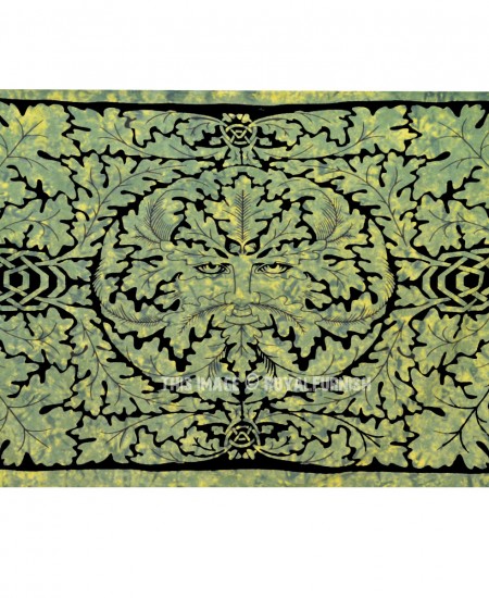 Small Green Man Tapestry Wall Hanging, Indian Hippie Bedding ...