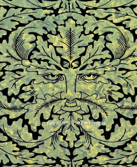 Small Green Man Tapestry Wall Hanging, Indian Hippie Bedding ...